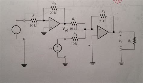 Solved Find The Expression For The Output Voltage V0 Of The
