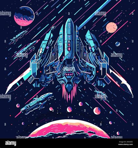 An Epic Space Battle Background Stock Vector Image And Art Alamy