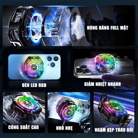 Quạt Tản Nhiệt điện Thoại Sò Lạnh Memo Cx10 Pro Ai Rgb Sò Lạnh Ai Từ Tính Led Rgb Gaming Thế Hệ