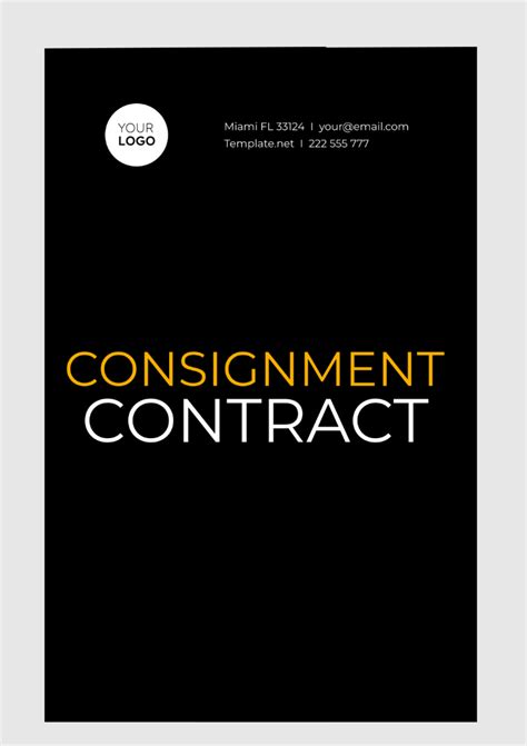 Free Consignment Contract Template To Edit Online