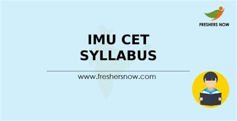 Imu Cet Syllabus 2025 And Exam Pattern