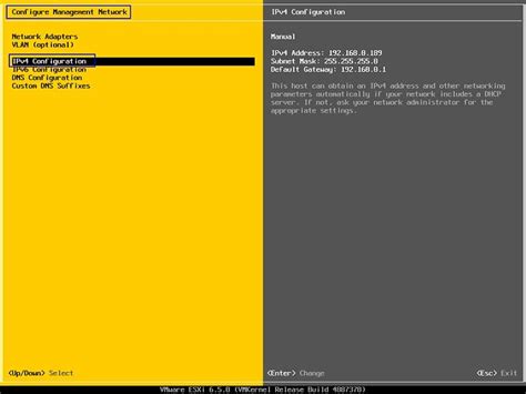 Esxi Configure Management Network