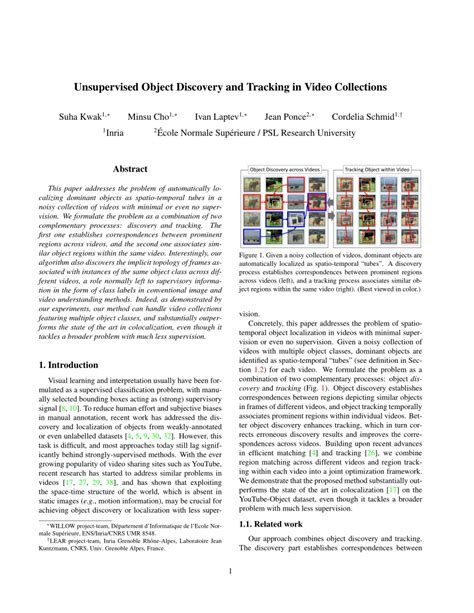 Pdf Unsupervised Object Discovery And Tracking In Video Collections