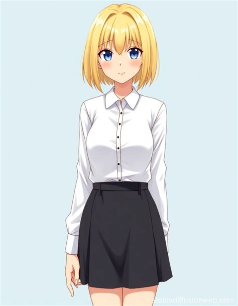 Blond Anime Female Character Stable Diffusion Online