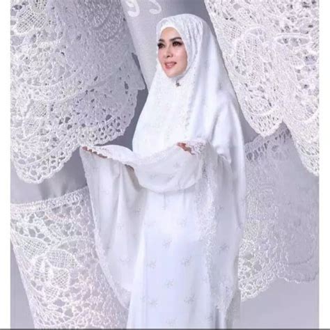 Jual Mukena Dewasa Syahrini Sutera Velvet Premium Bordir Plu Renda