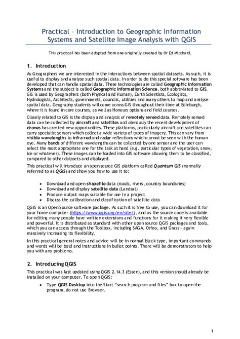Pdf Practical Introduction To Geographic Information Systems And Satellite Image Analysis