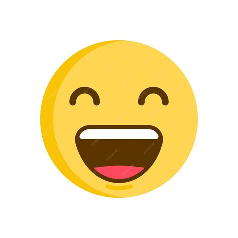 Premium Vector Emoticon With A Huge Smile On His Face Vector Emoji Icon