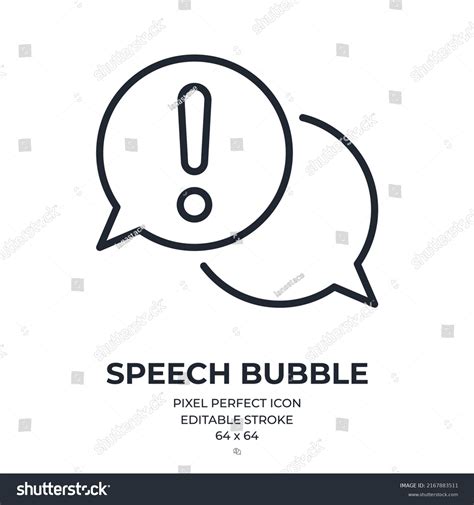 Bubble Speech Exclamation Mark Editable Stroke Stock Vector Royalty Free 2167883511 Shutterstock