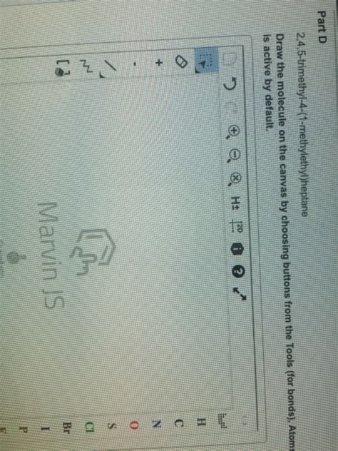 Solved Part D 2 4 5 Trimethyl 4 1 Methylethyl Heptane Draw