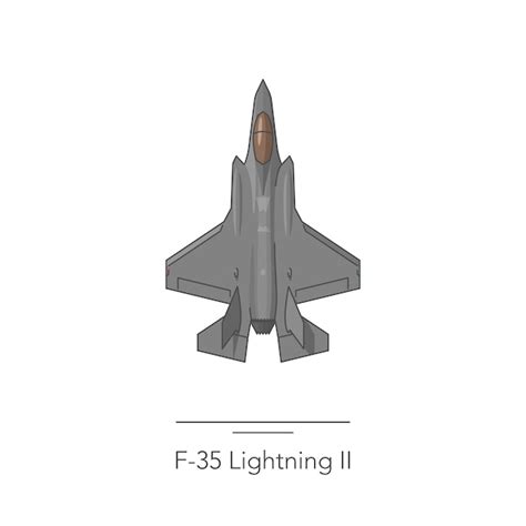 F35 번개 Ii 개요 다채로운 아이콘 흰색 배경 벡터 일러스트 레이 션에 고립 된 전투기 프리미엄 벡터