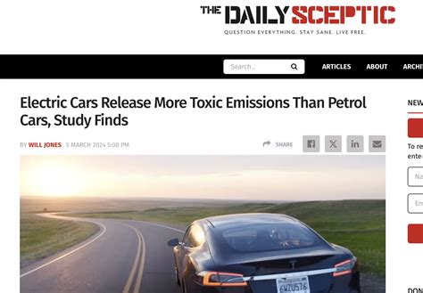 Electric Vehicles May Have Higher Particulate Emissions From Tires But They Usually Have Lower