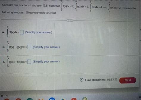 solved consider two functions f and g on [2 8] such that