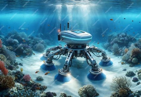 A Robot Designed For Underwater Cleaning Premium Ai Generated Image