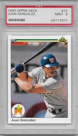 1990 Upper Deck Baseball Juan Gonzalez Rookie Card 72 Psa