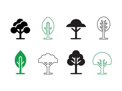 Tree Icon Set Tree Logo Vector Art At Vecteezy