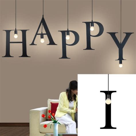 영어 알파벳 펜던트 조명 Led 주방 조명 침대 옆 교수형 램프 천장 램프와 따뜻한 흰색 전구 I