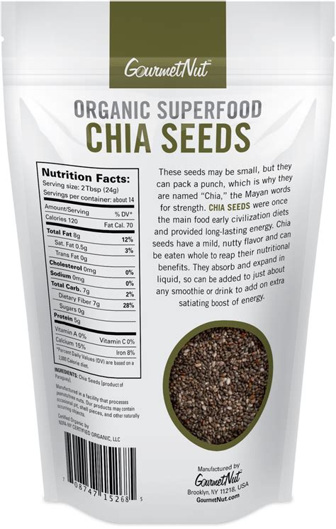 Organic Chia Seeds 4pk Of 12oz Bags Gourmet Nut