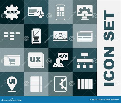 Set Color Palette Guide Site Map UI UX Design Mobile Apps And Web Development Icon Vector