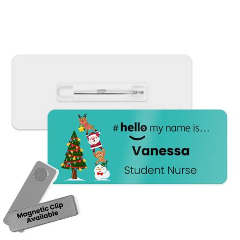Hello My Name Is Name Badge Christmas Personalised Premium Durable Name Badge Hello Mynameis