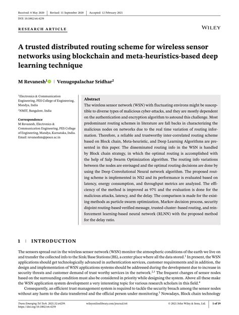A Trusted Distributed Routing Scheme For Wireless Sensor Networks Using Blockchain And Meta