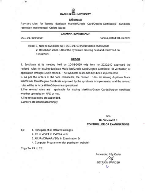 revised rules and application form for issuing duplicate marklistgrade