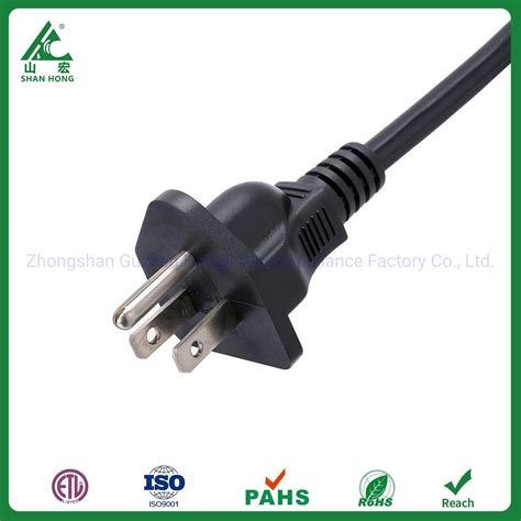 ETL CETL UL CUL Approved 3pins Plug Power Cord With Copper Wires Cable Power Cord And Wire