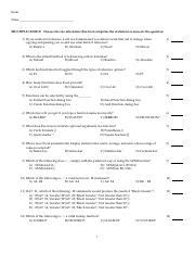 Excel Chapter 2 Review Quiz Pdf Exam Name MULTIPLE CHOICE Choose The One Alternative That