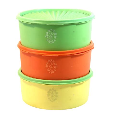 Set Of 3 Tupperware Storage Containers With Lids Tupperware Sunburst Servalier Containers 1204