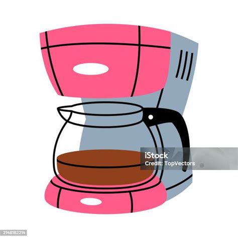 유리 주전자 에서 커피 메이커 와 커피 향기로운 음료 벡터 일러스트 Robusta Coffee Drink에 대한 스톡 벡터