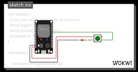 3 1 button pulldown wokwi esp32 stm32 arduino simulator