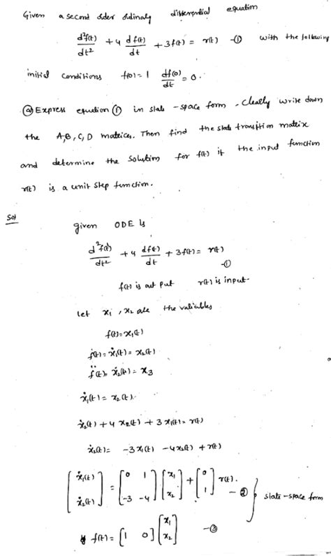 Problem 4 Analytical And Computational 20 Points Given A Second Order