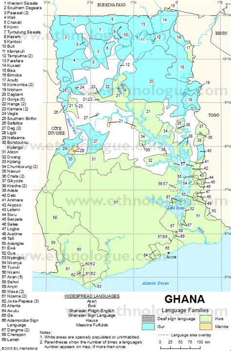 Language Map Of Ghana Ethnologue Lewis Et Al 2016 Download