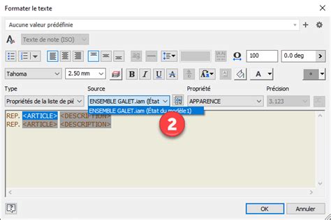 Insertion Dipropriétés Dans Les Annotations Inventor Aplicit