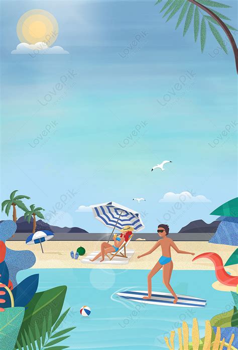 여름 해변 여행 포스터 배경 이미지 Hd 여행 사랑 휴가 배경 여름 해변 배경 사진 무료 다운로드 Lovepik