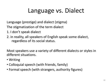 Language Dialect And Varieties Pptx