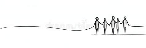 Connected Team A Pencil Illustration Of Business Collaboration