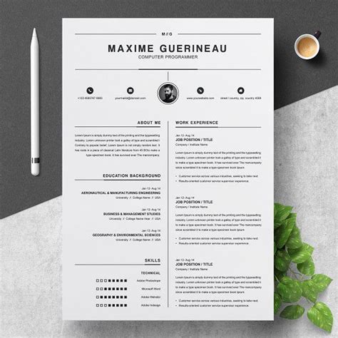 Cv Template Resume Template Resume Template Examples Resume Design Template