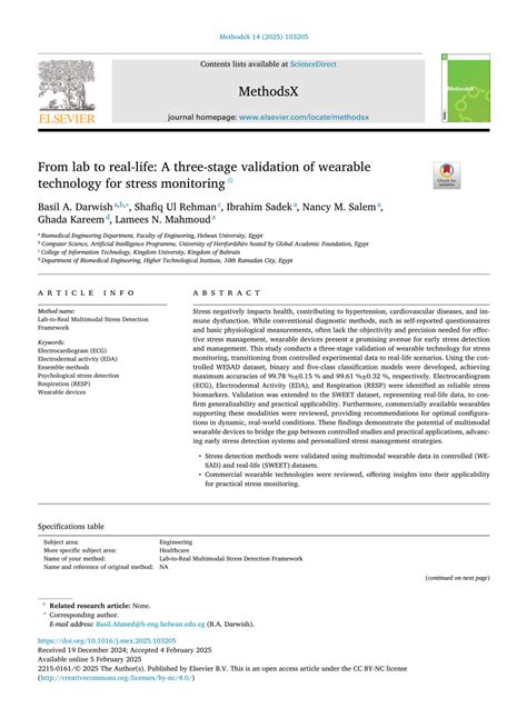 Pdf From Lab To Real Life A Three Stage Validation Of Wearable Technology For Stress Monitoring