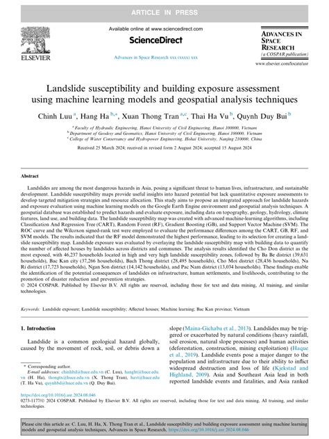 pdf landslide susceptibility and building exposure assessment using