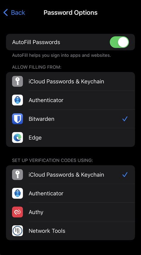 add bitwarden as a provider for verification codes on ios password manager bitwarden