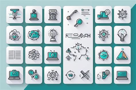 Premium Photo Research Vector Set Of Linear Icons