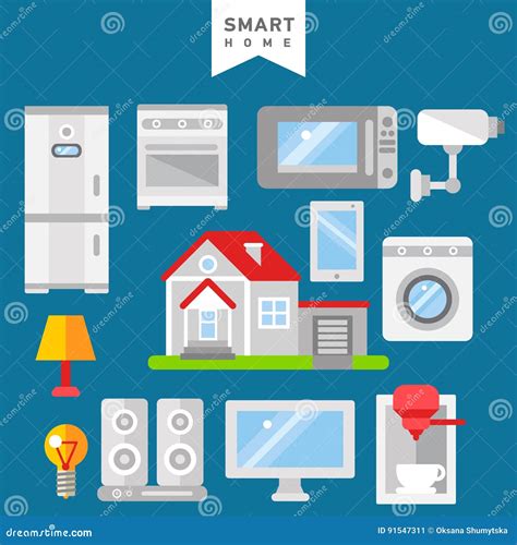 Smart Home Iot Internet Of Thing Stock Vector Illustration Of Monitoring Auto