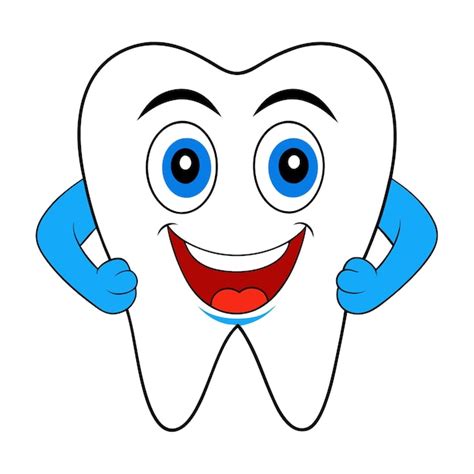 만화 치아 클리파트 일러스트레이션 프리미엄 벡터