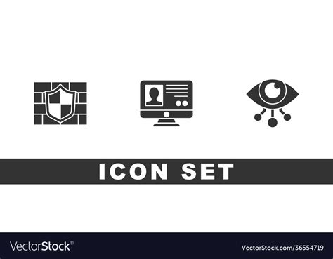 Set Shield With Brick Wall Create Account Screen Vector Image