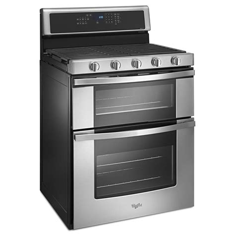 Whirlpool Wgg745s0fs 60 Cu Ft Gas Double Oven Range With Ez 2