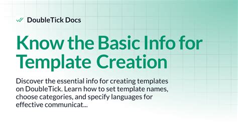 Know The Basic Info For Template Creation Doubletick Docs