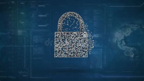 Animation Of Digital Cloud And Padlock Over Globe And Data Processing Stock Footage Video Of
