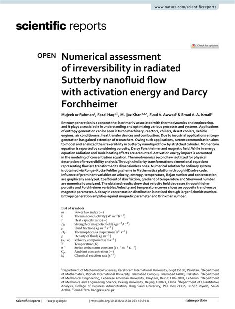 Pdf Numerical Assessment Of Irreversibility In Radiated Sutterby