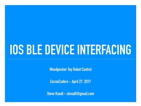 Ios Bluetooth Low Energy Ble Remote Robot Interface Pdf Operating Systems Computer