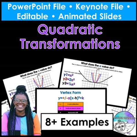 Algebra 1 Quadratic Transformations Lesson Powerpoint Tpt